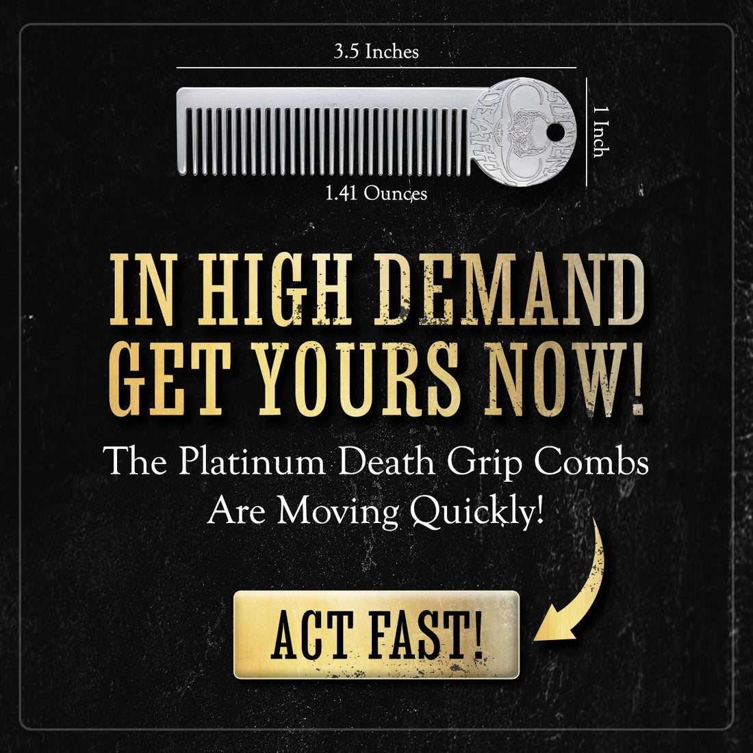 Mustache & Beard Comb | Platinum Edition Death Grip Pocket Comb – Death ...