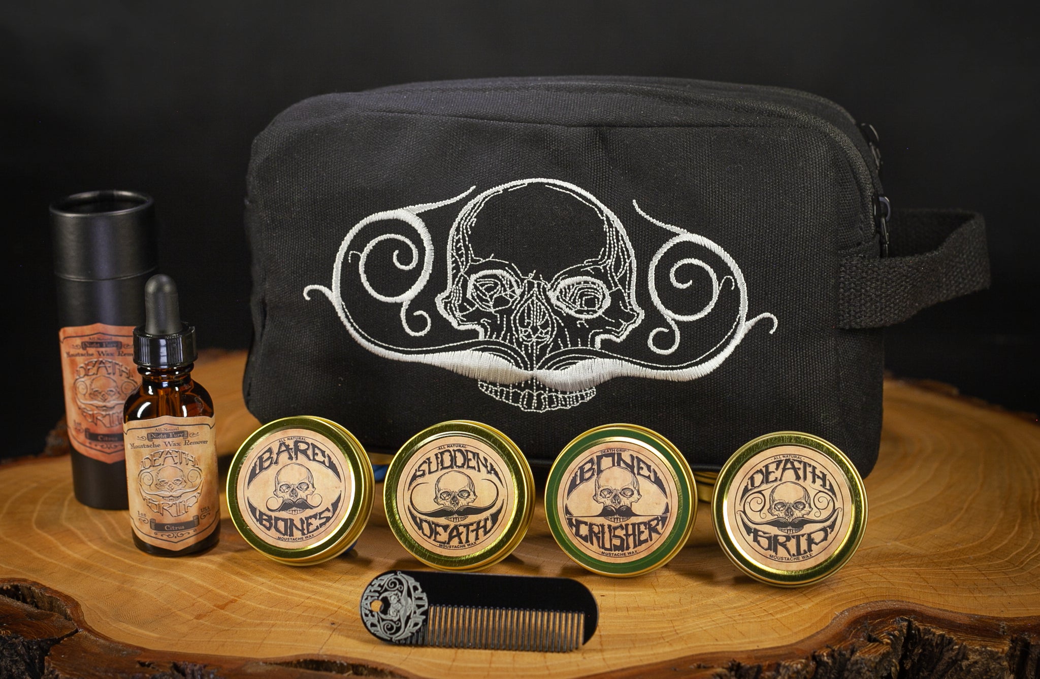 Mustache Kit w/ Small Travel Bag, 4 Mustache Waxes, 1 Pocket Comb, and ...