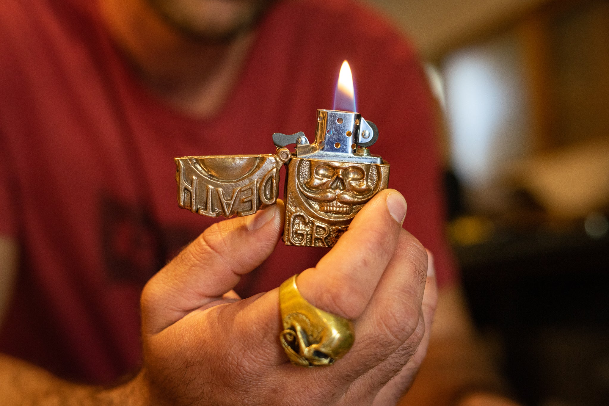 Limited Edition Bronze Skull Death Grip Lighter – Death-Grip