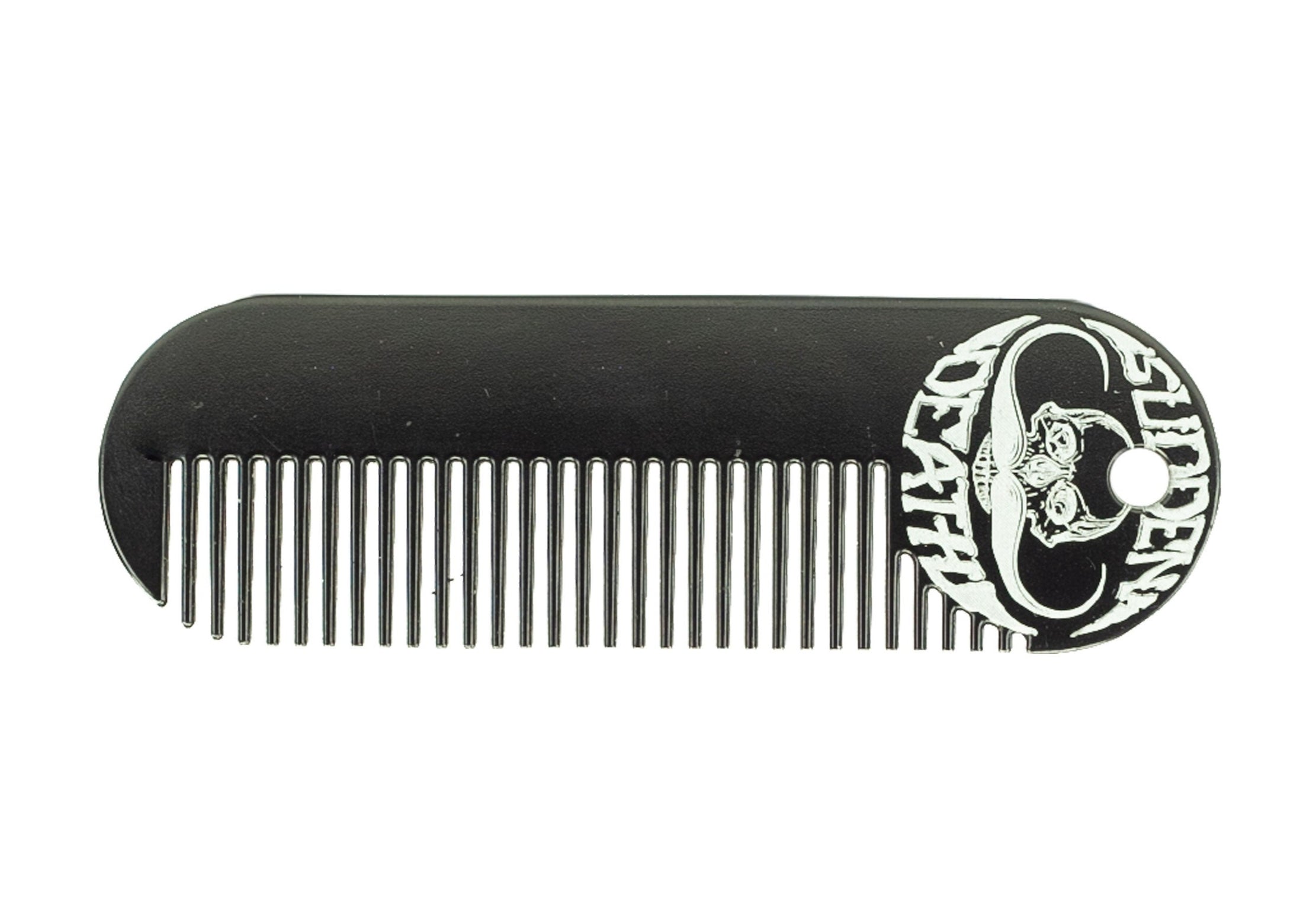 Metal Mustache, Goatee & Beard Pocket Comb | Death Grip Wax – Death-Grip